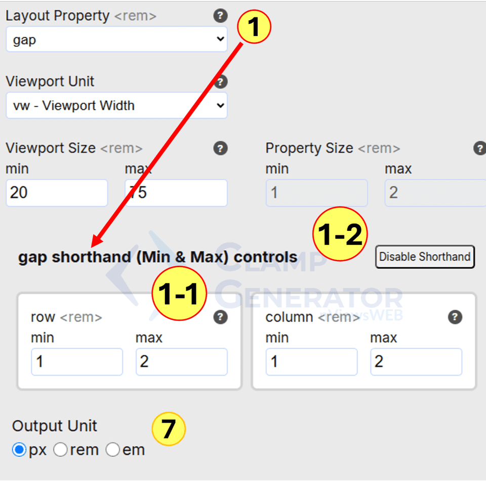 How to use our Layout Spacing & Size clampgenerator Tool