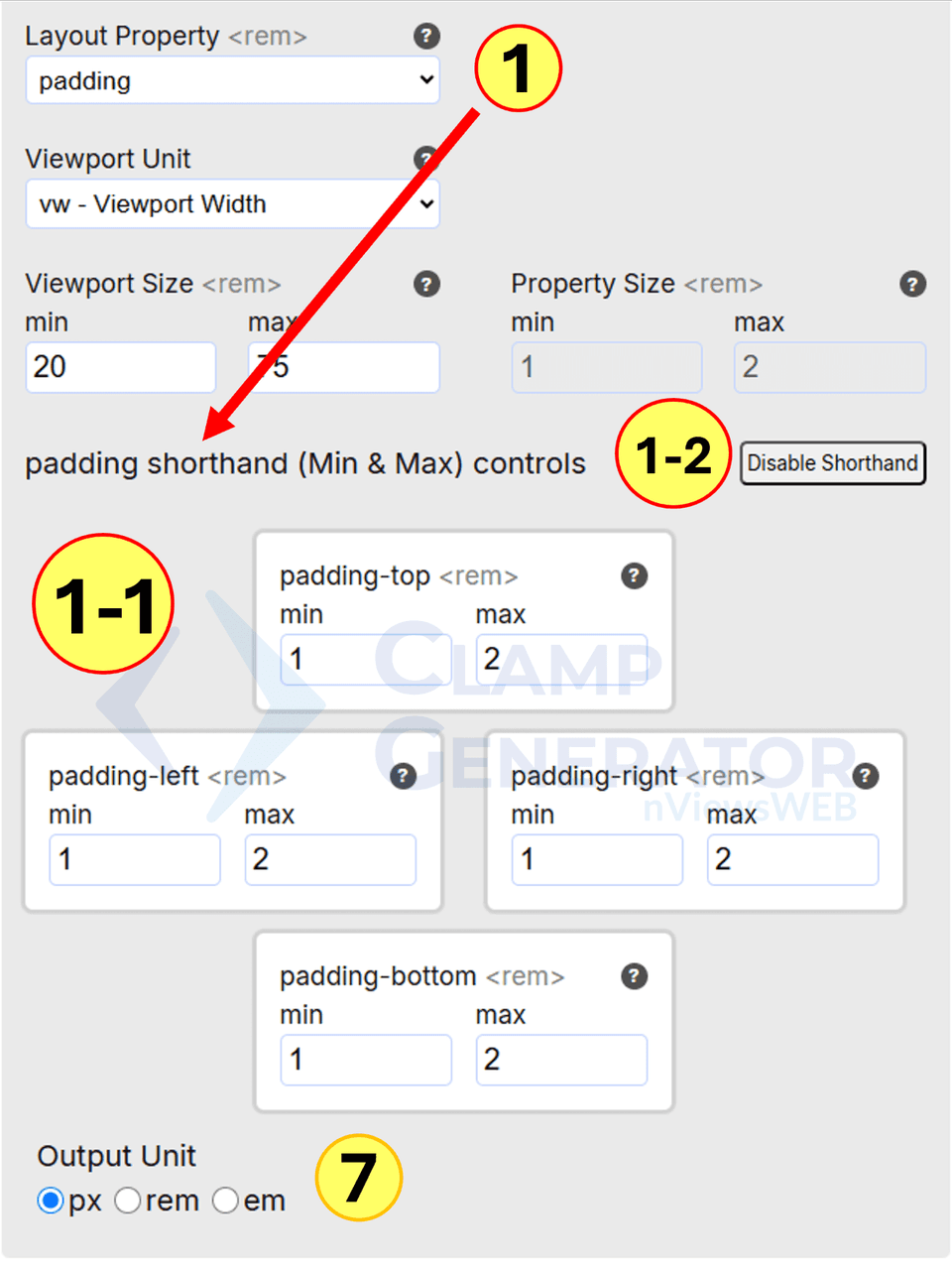 How to use our Layout Spacing & Size clampgenerator Tool