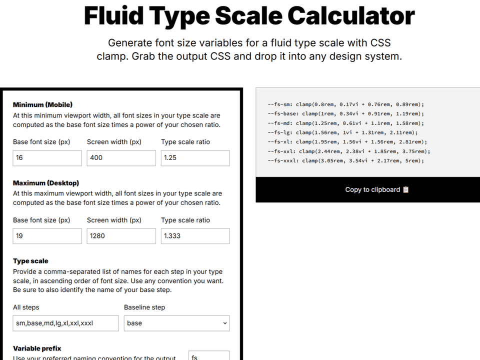 Best Free Font-Size Clamp Generators for Responsive Typography
